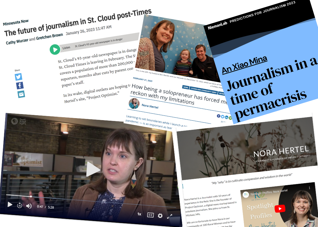 Media coverage of Project Optimist and staff